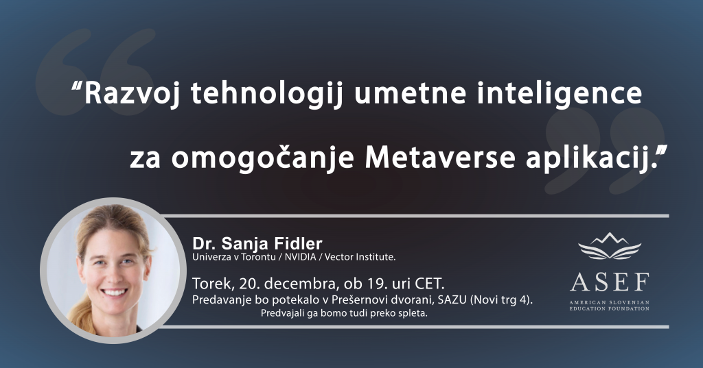 Dr. Sanja Fidler: Towards AI Technology for Enabling the Metaverse - Asef